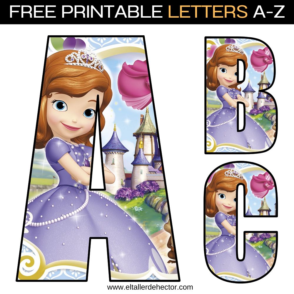 Printable Sofia the First Alphabet Letters - El Taller de Hector