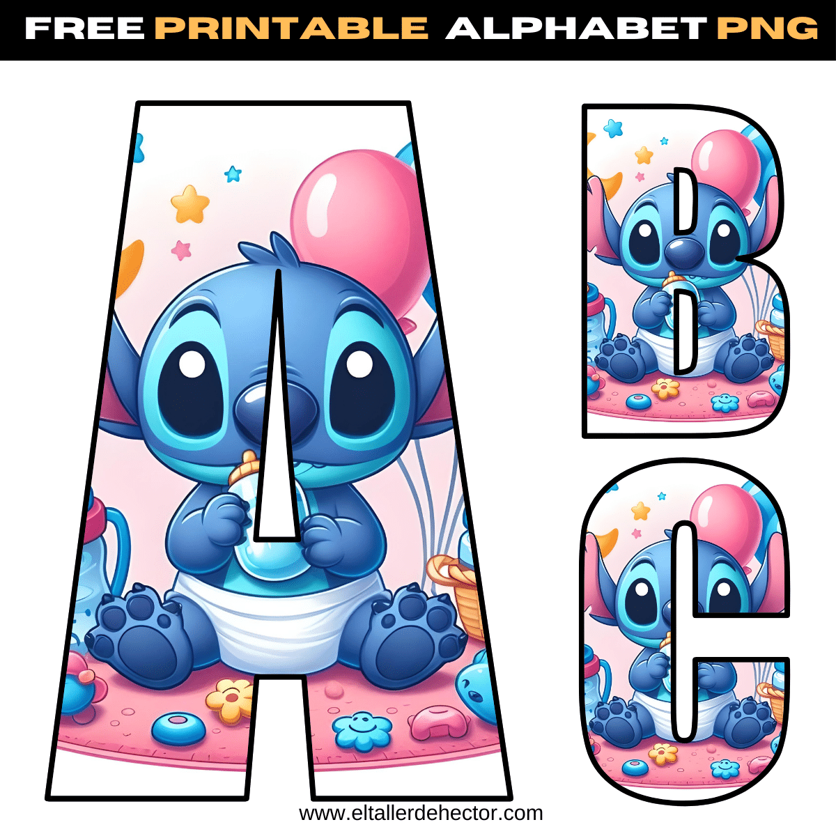 Baby Stitch Alphabet Letters - El Taller de Hector
