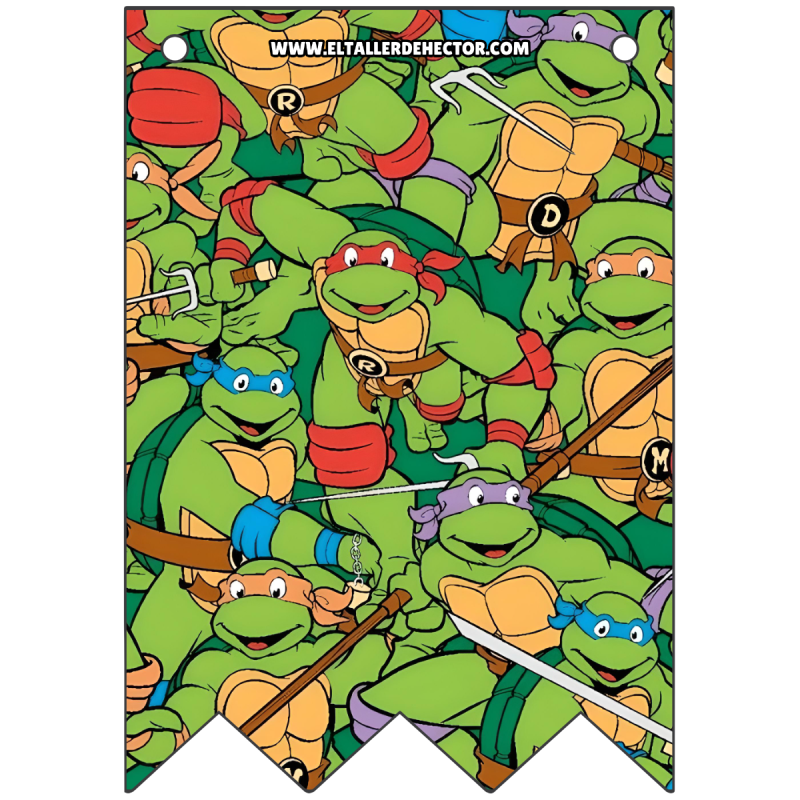 Banderines de Tortugas Ninja - El Taller de Hector