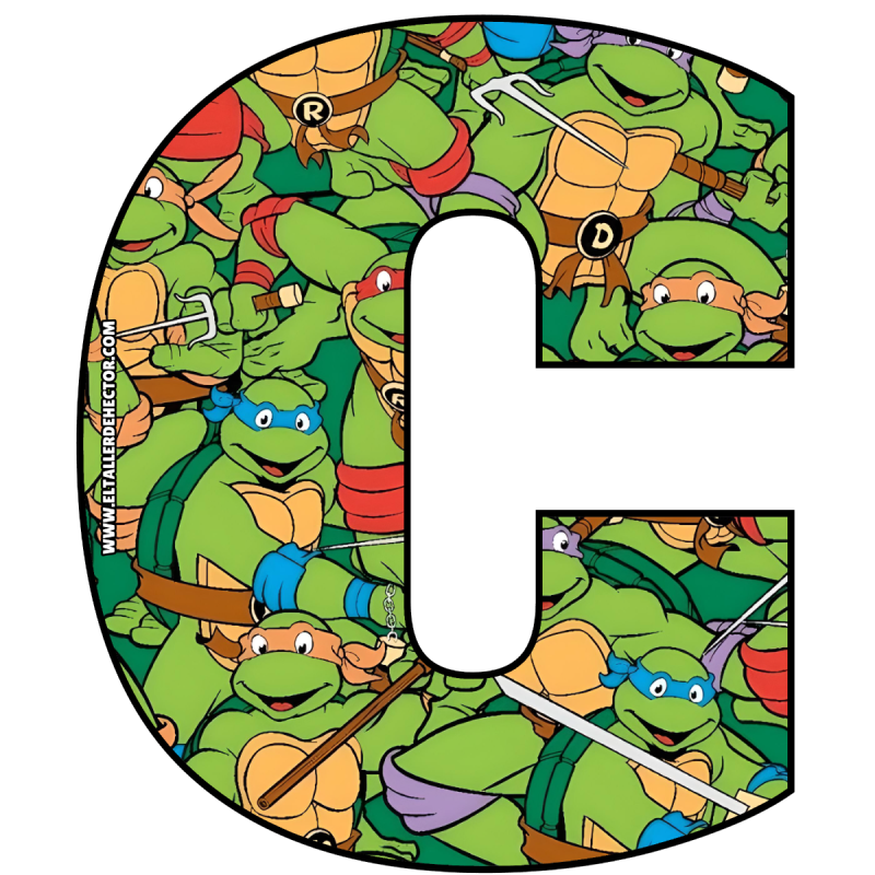 Letra C de Tortugas Ninja - El Taller de Hector