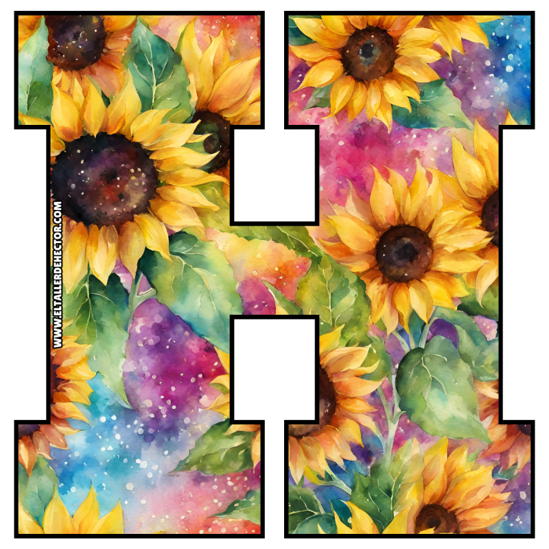 Letra H de Girasoles - El Taller de Hector