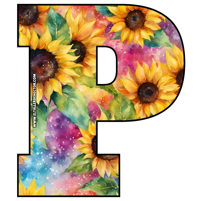 Letra P de Girasoles - El Taller de Hector