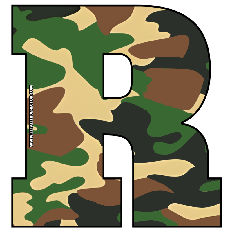 Letra R de Camuflaje Militar - El Taller de Hector