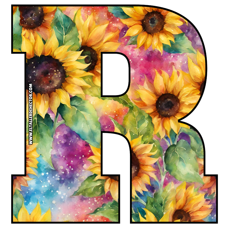 Letra R de Girasoles - El Taller de Hector