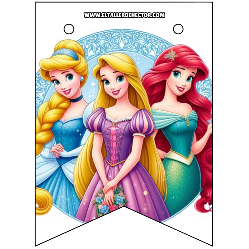 Banderines de Disney Princesas - El Taller de Hector