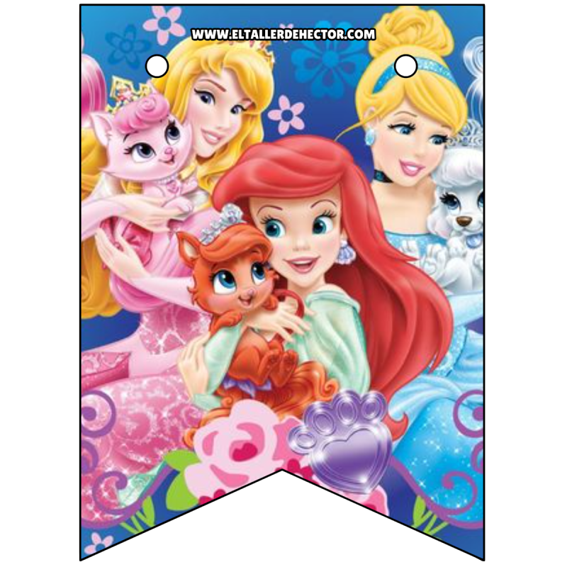 Etiqueta: Banderines de Disney Princesas - El Taller de Hector