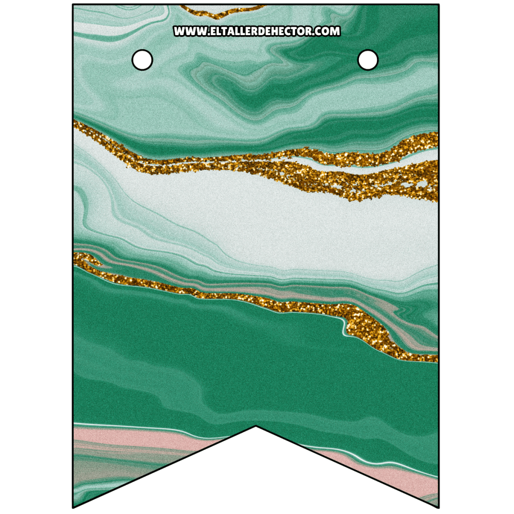 Banderines de Fondo líquido verde abstracto - El Taller de Hector