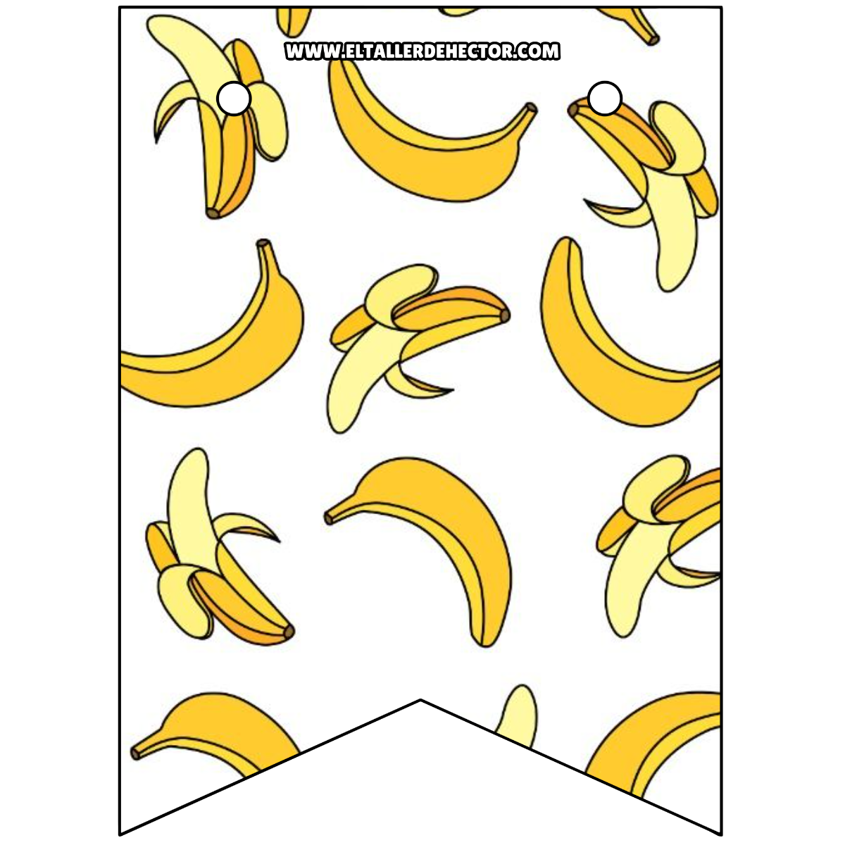 Banderines de Frutas Banano - El Taller de Hector