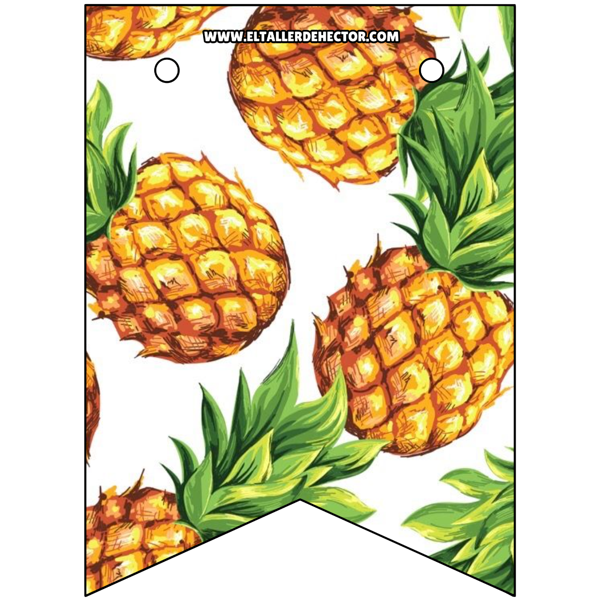 Etiqueta: Banderines de Frutas Piña - El Taller de Hector