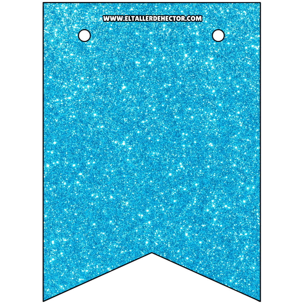 Banderines de Glitter Turquesa - El Taller de Hector