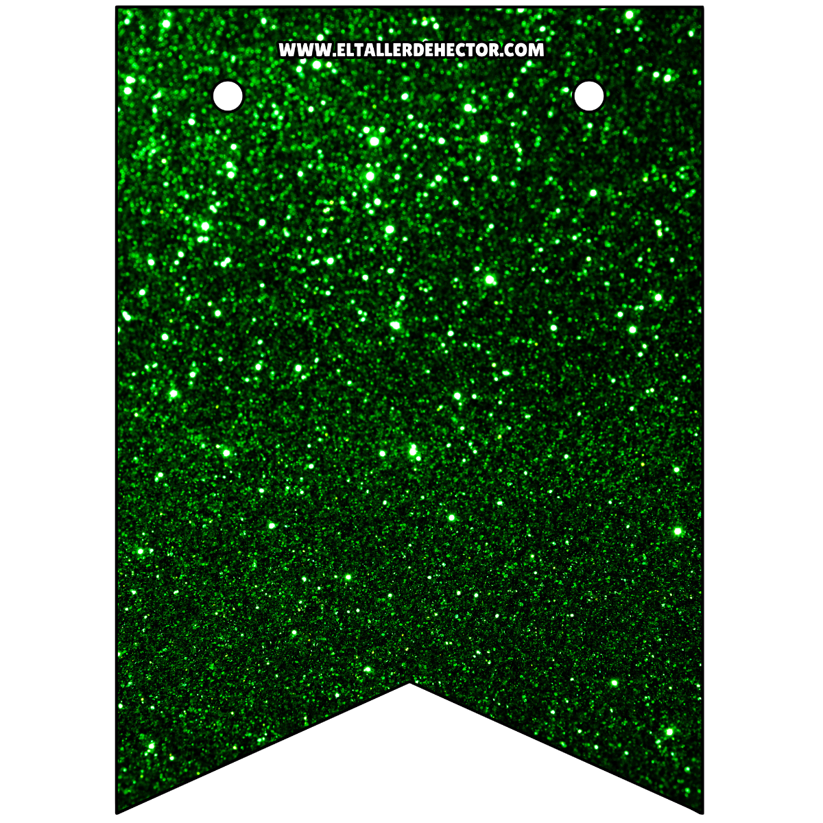 Banderines de Glitter Verde - El Taller de Hector