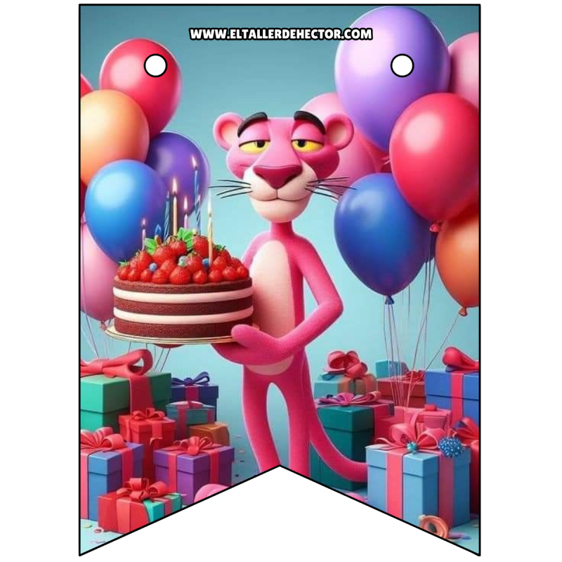 Etiqueta: Banderines de La Pantera Rosa - El Taller de Hector