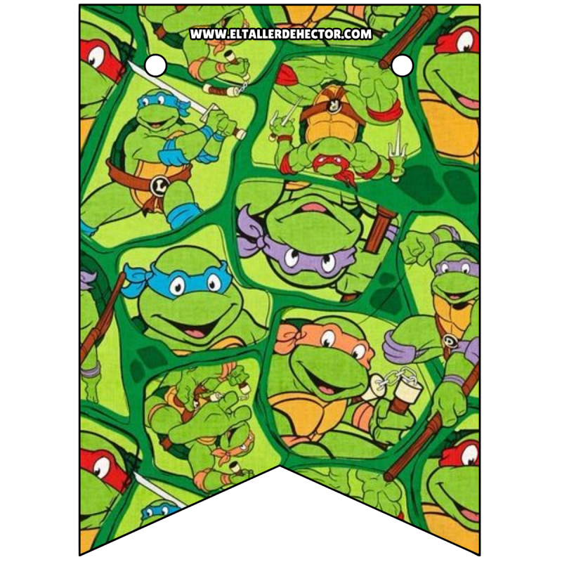 Banderines de Las Tortugas Ninja - El Taller de Hector