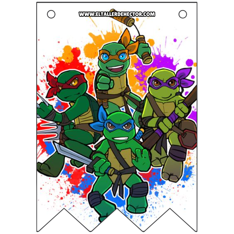 Banderines de Las Tortugas Ninja - El Taller de Hector