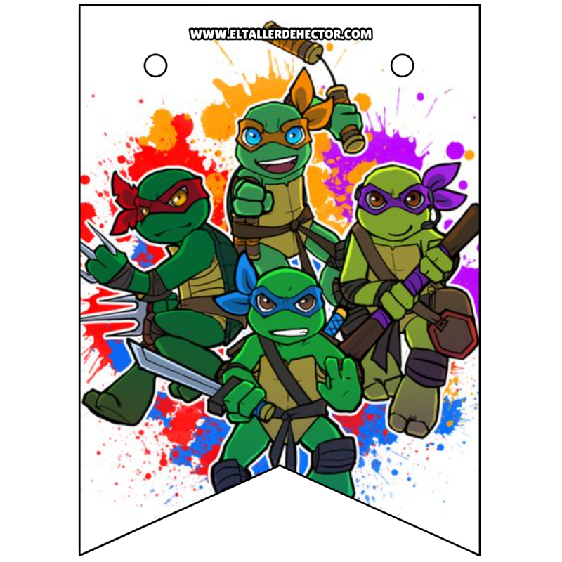 Banderines de Las Tortugas Ninja - El Taller de Hector