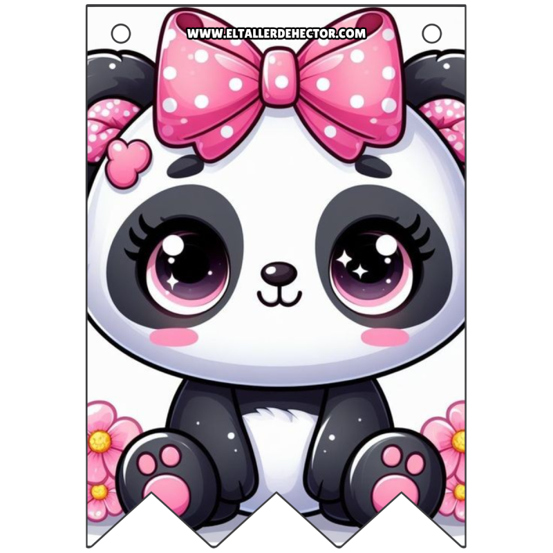 Banderines de Osita Panda - El Taller de Hector