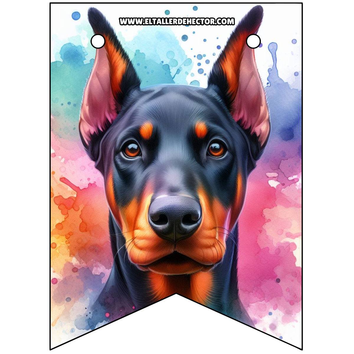 Banderines de Perro Doberman - El Taller de Hector