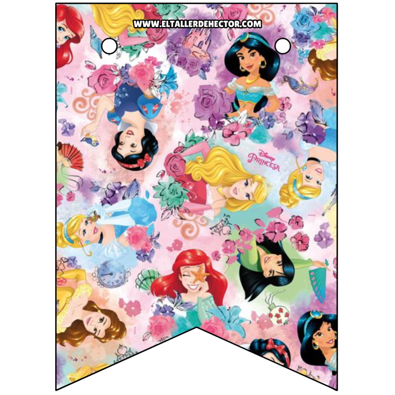 Banderines de Princesas Disney - El Taller de Hector