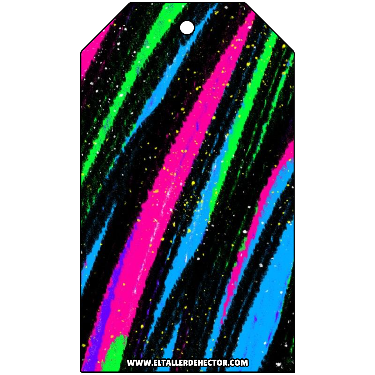 Etiquetas de Patrón de Rayas Neón - El Taller de Hector