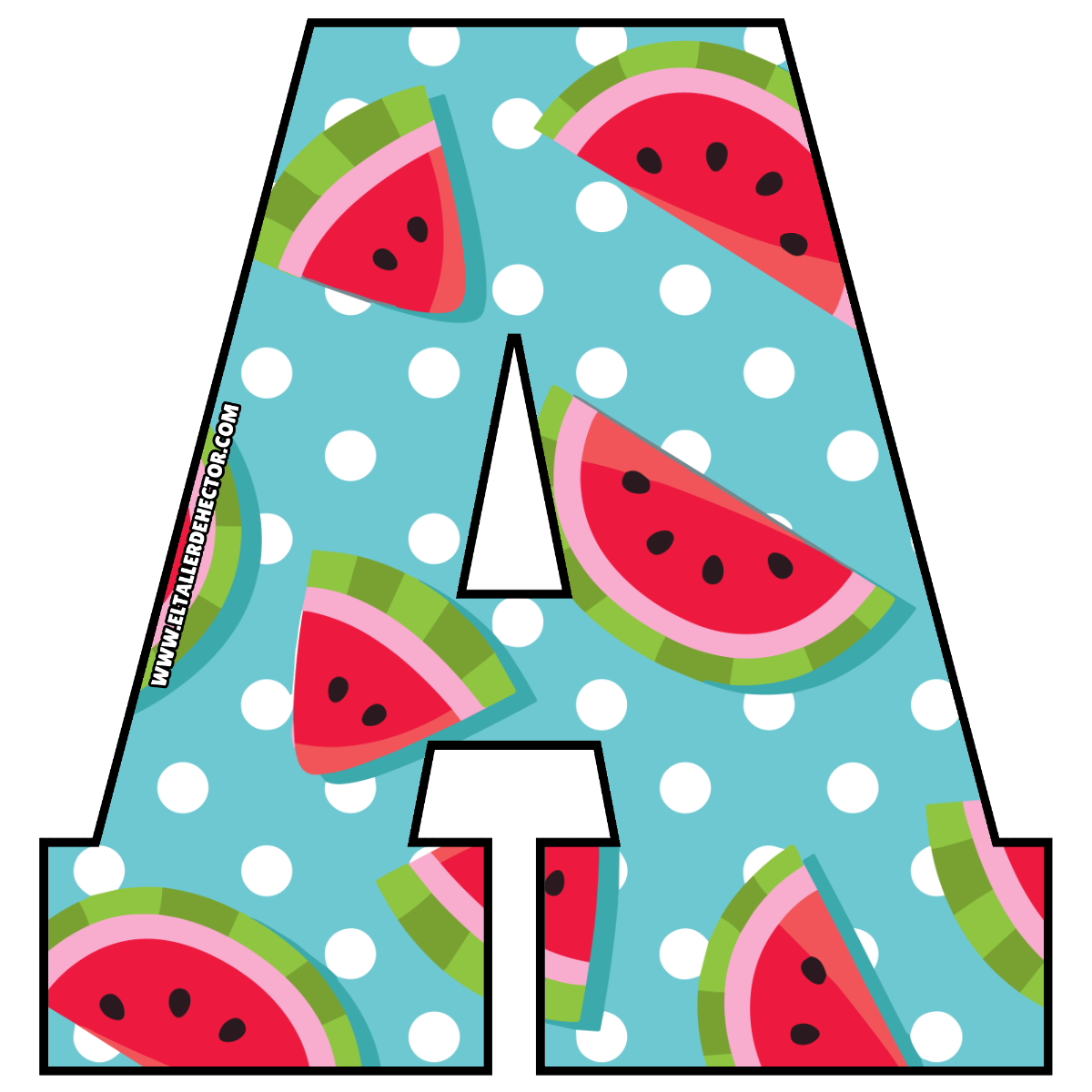 Letra A de Frutas Sandia - El Taller de Hector