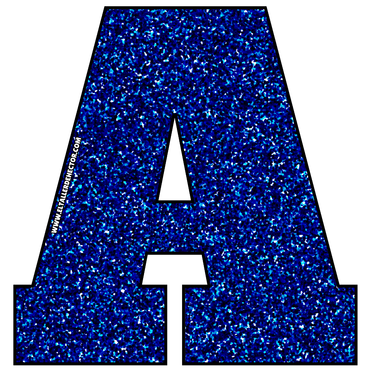 Letra A de Glitter Azul - El Taller de Hector