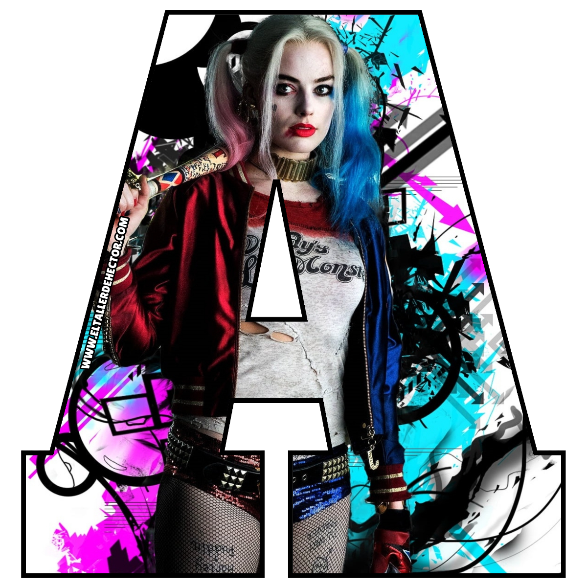 Letra A de Harley Quinn - El Taller de Hector
