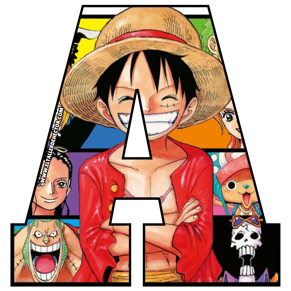 Letra A de One Piece Luffy - El Taller de Hector