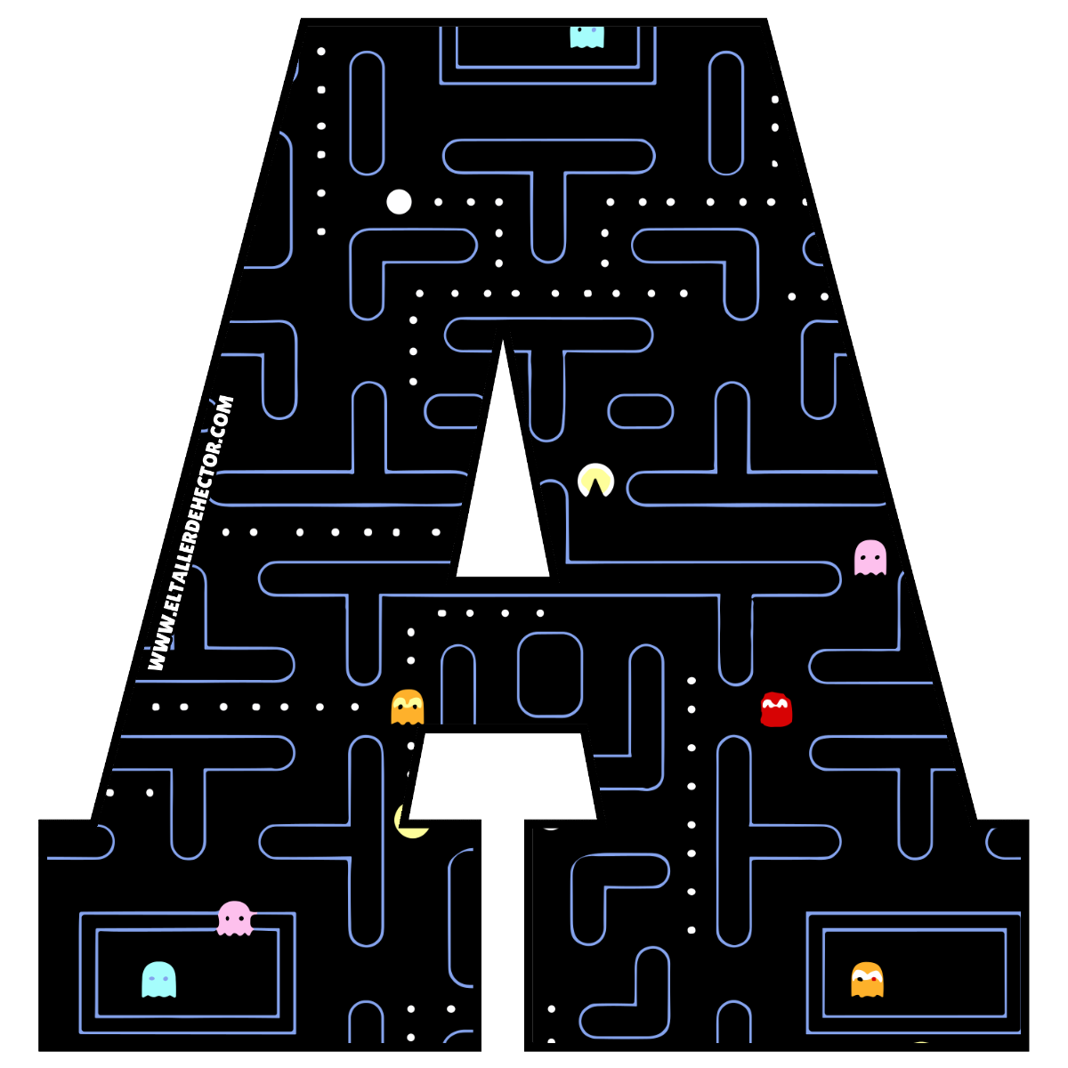 Letra A de Pac Man - El Taller de Hector