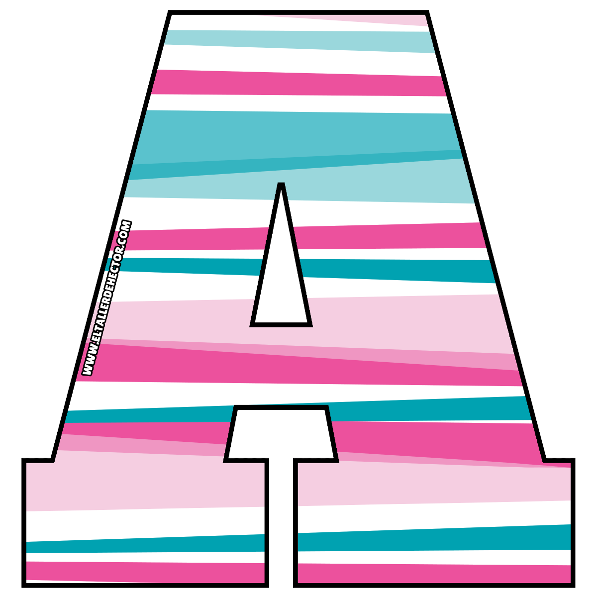Letra A de Rayas Diagonales Stripes - El Taller de Hector