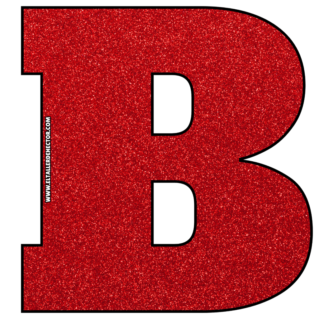 Letra B de Glitter Rojo - El Taller de Hector
