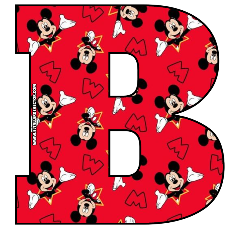 Letra B de Mickey Mouse - El Taller de Hector