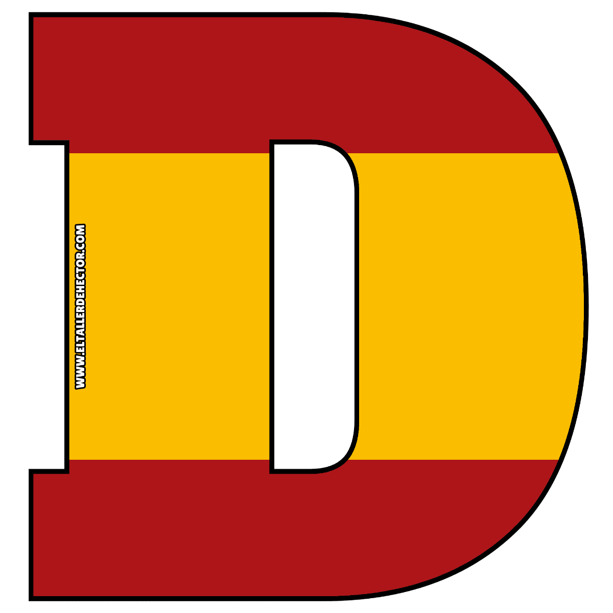 Letra D de Bandera España - El Taller de Hector