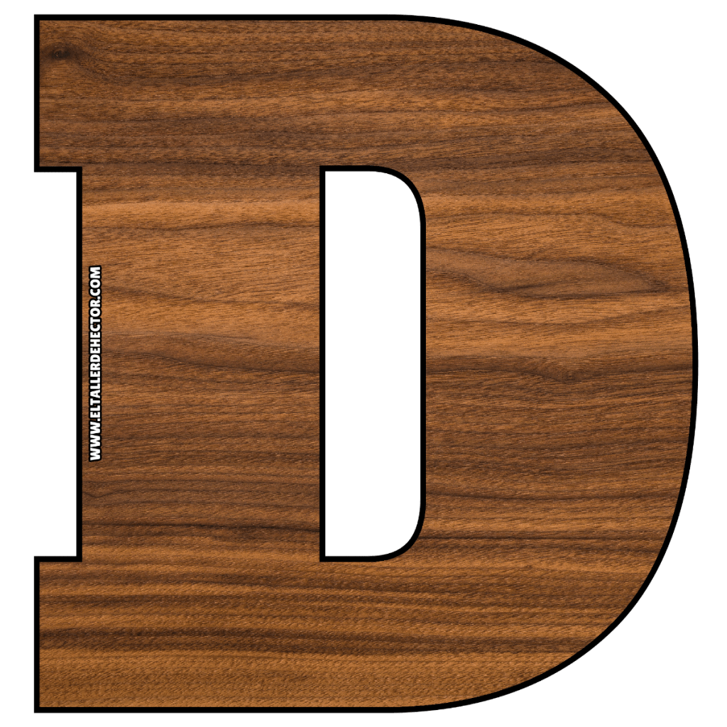Letra D de Madera Añejada Rustica - El Taller de Hector