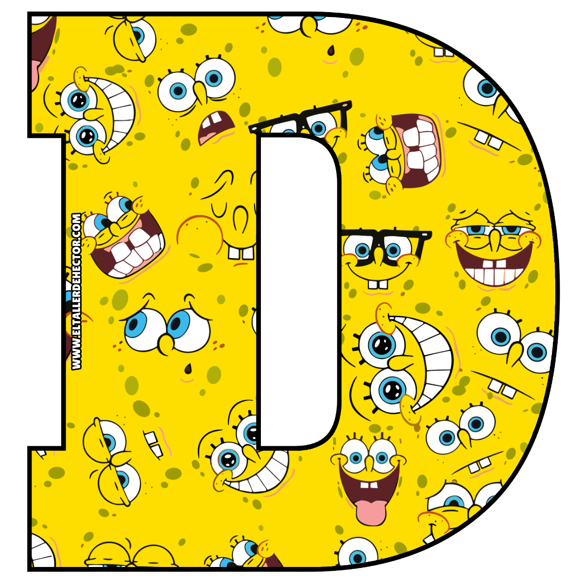 Letra D de Spongebob Bob Esponja - El Taller de Hector