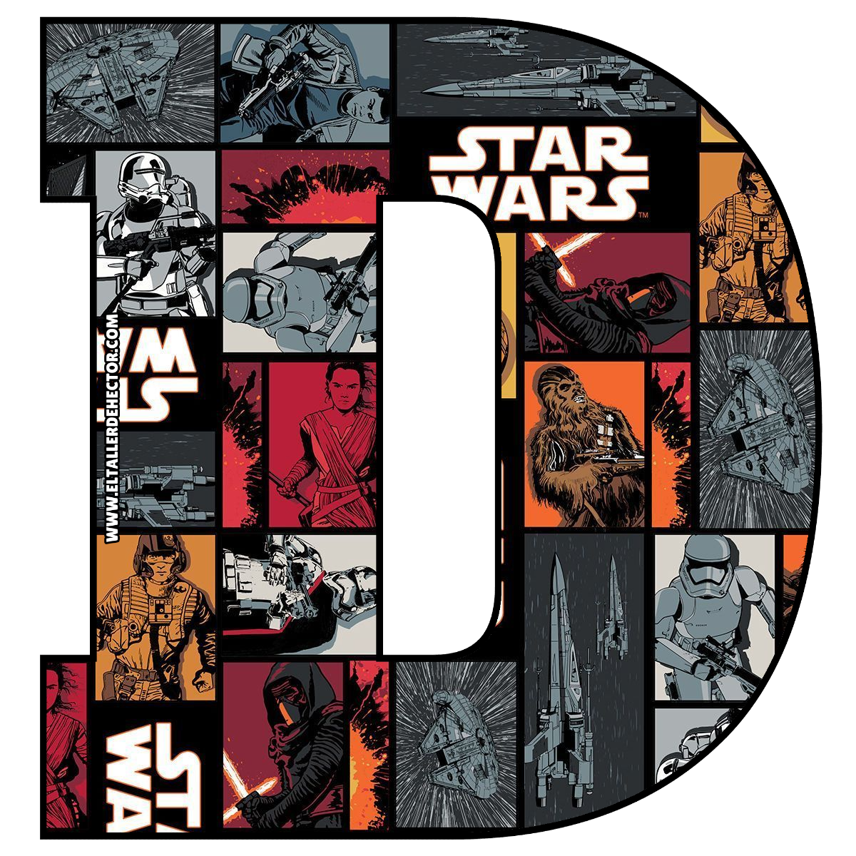 Letra D de Star Wars - El Taller de Hector