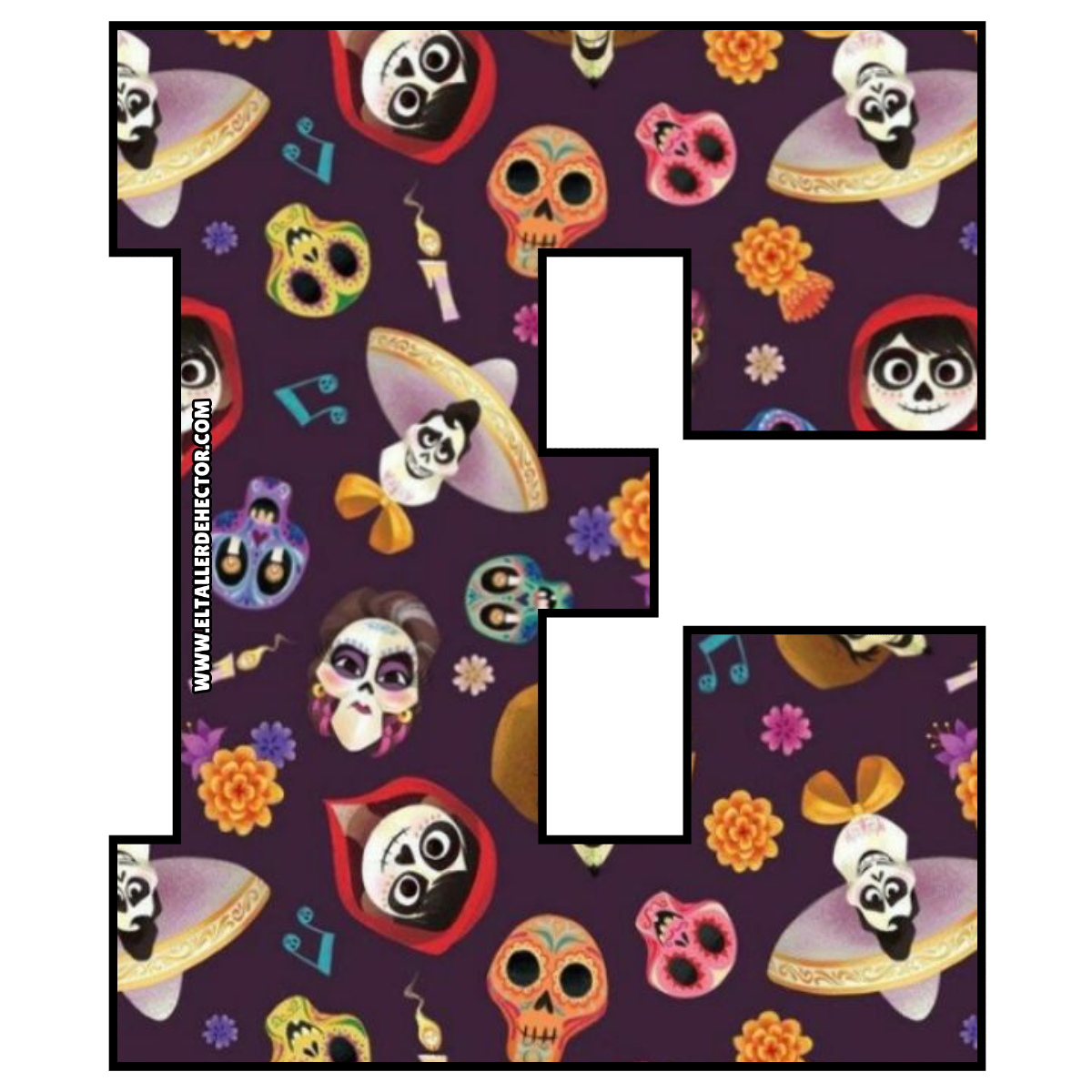 Letra E de Coco Disney - El Taller de Hector