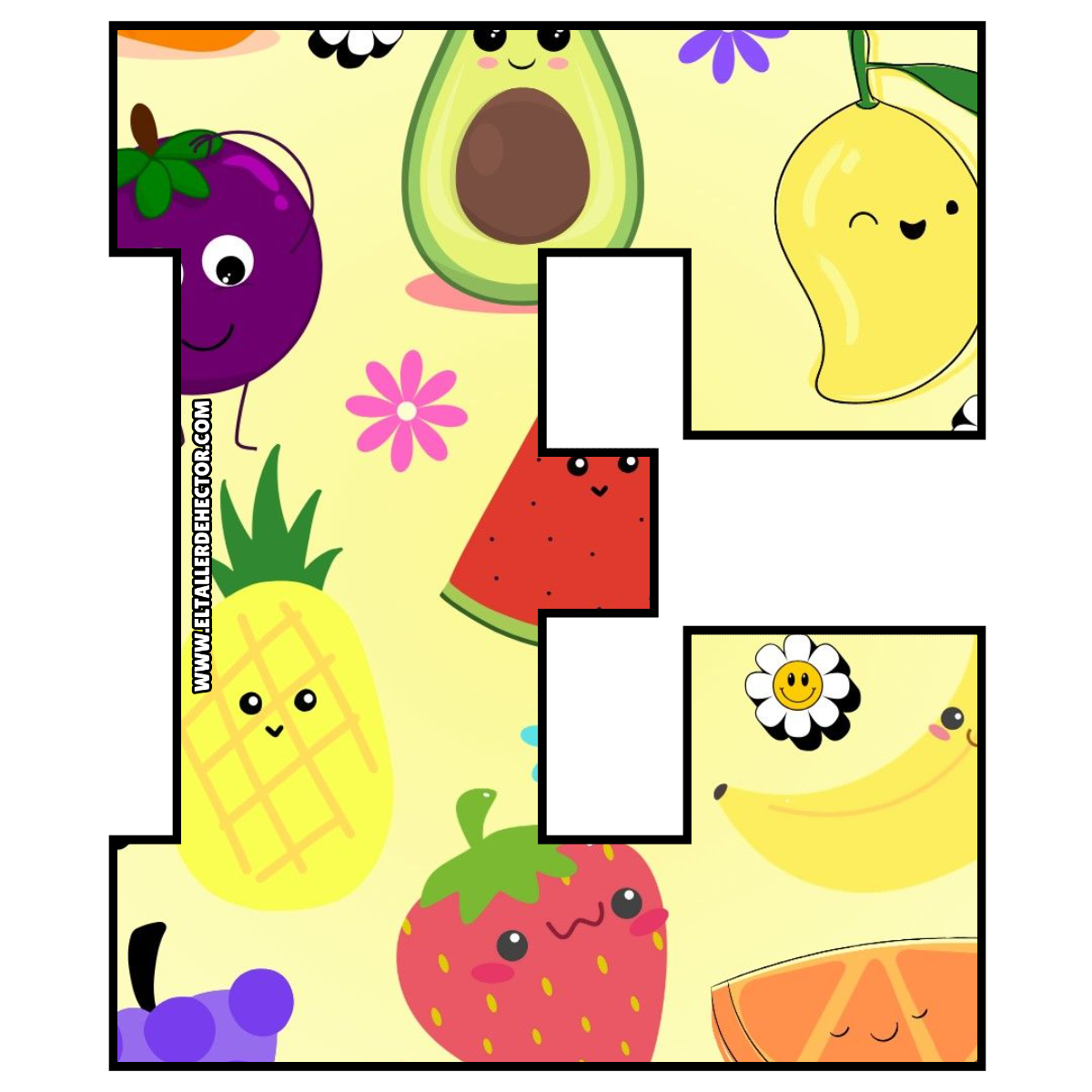 Letra E de Frutas - El Taller de Hector