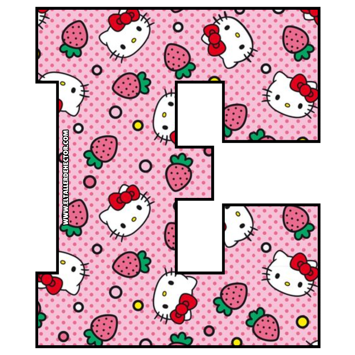 Letra E de Hello Kitty - El Taller de Hector