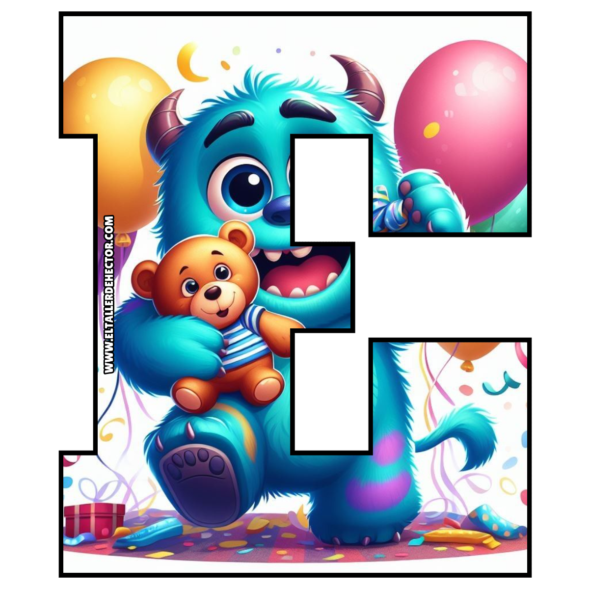 Etiqueta: Letra E de Monster inc - El Taller de Hector