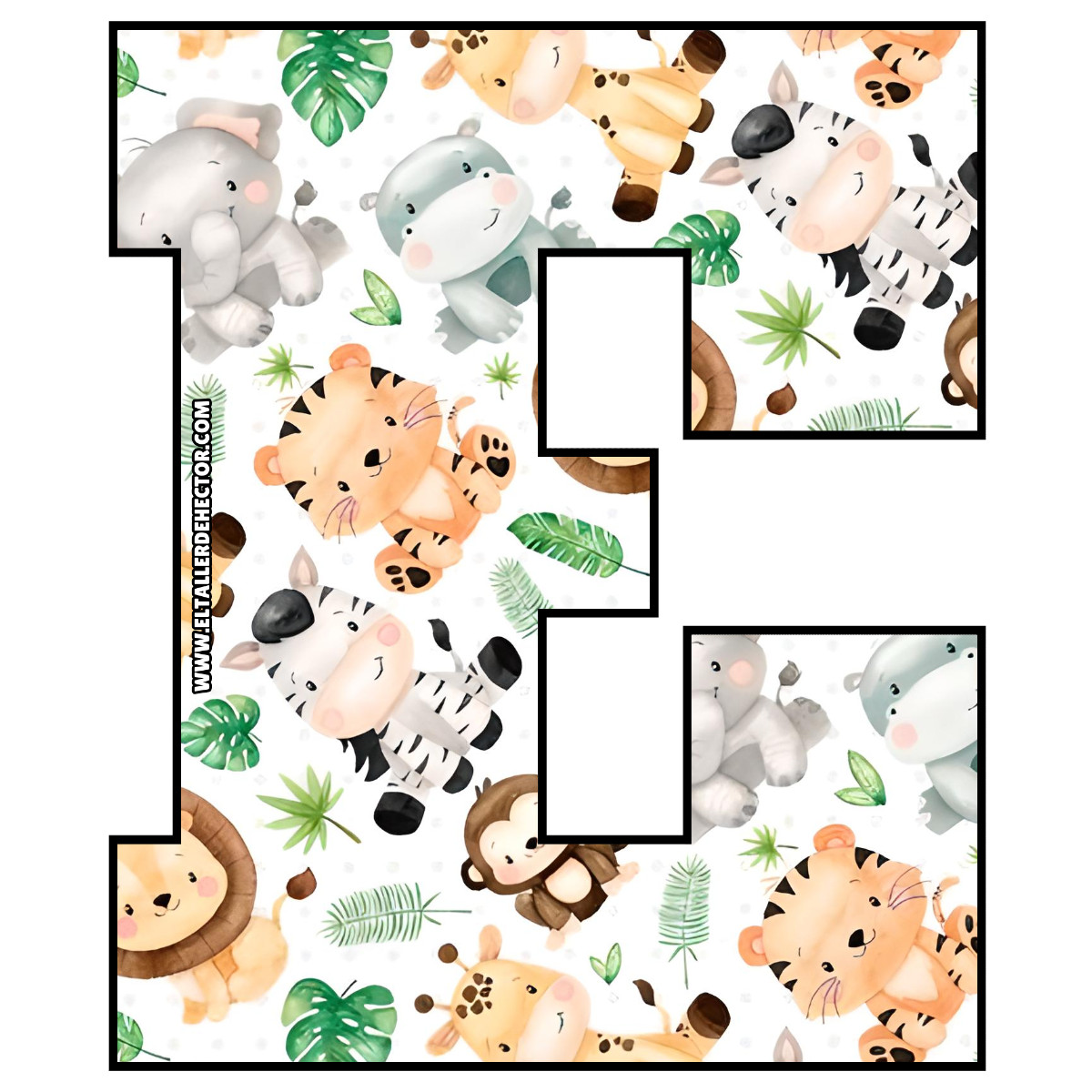 Letra E de Safari - El Taller de Hector