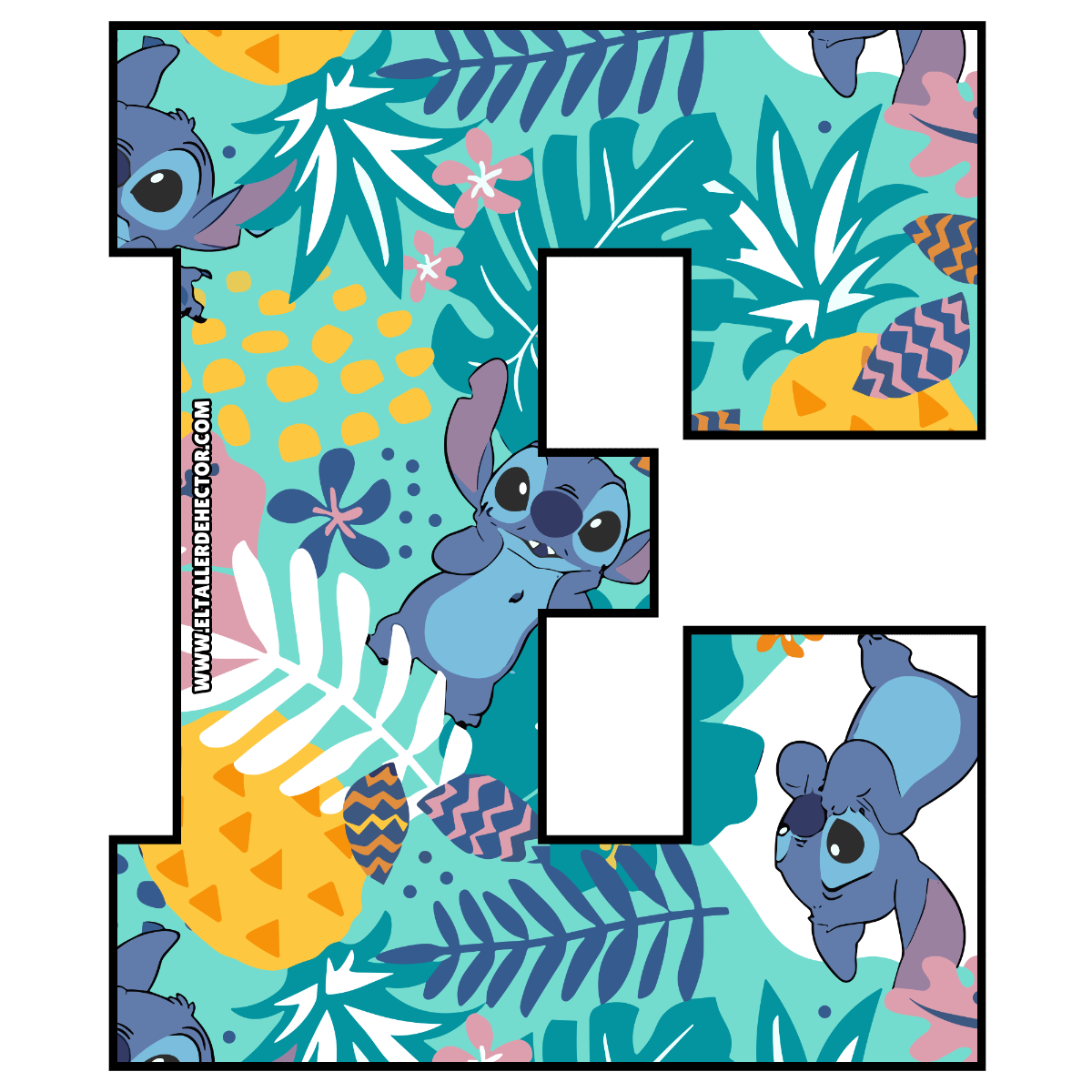 Letra E de Stitch - El Taller de Hector