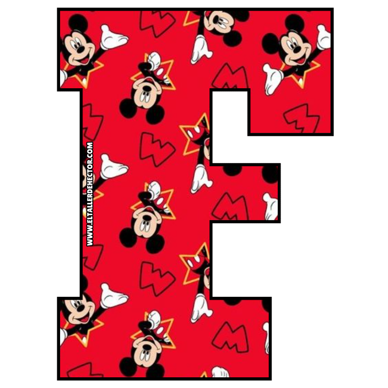 Letra F de Mickey Mouse - El Taller de Hector