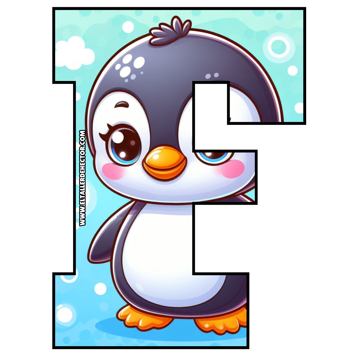 Letra F de Pinguino - El Taller de Hector