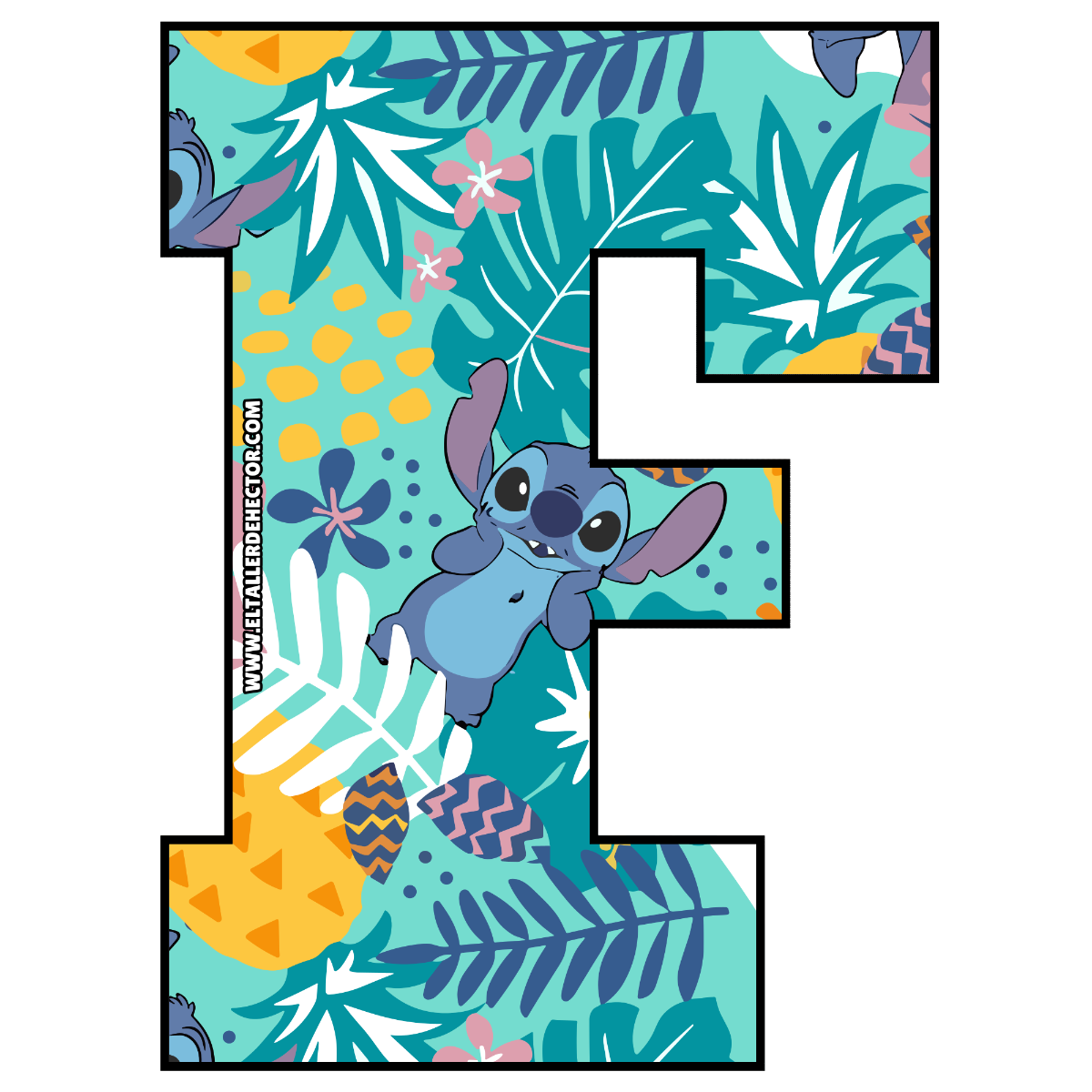 Letra F de Stitch - El Taller de Hector