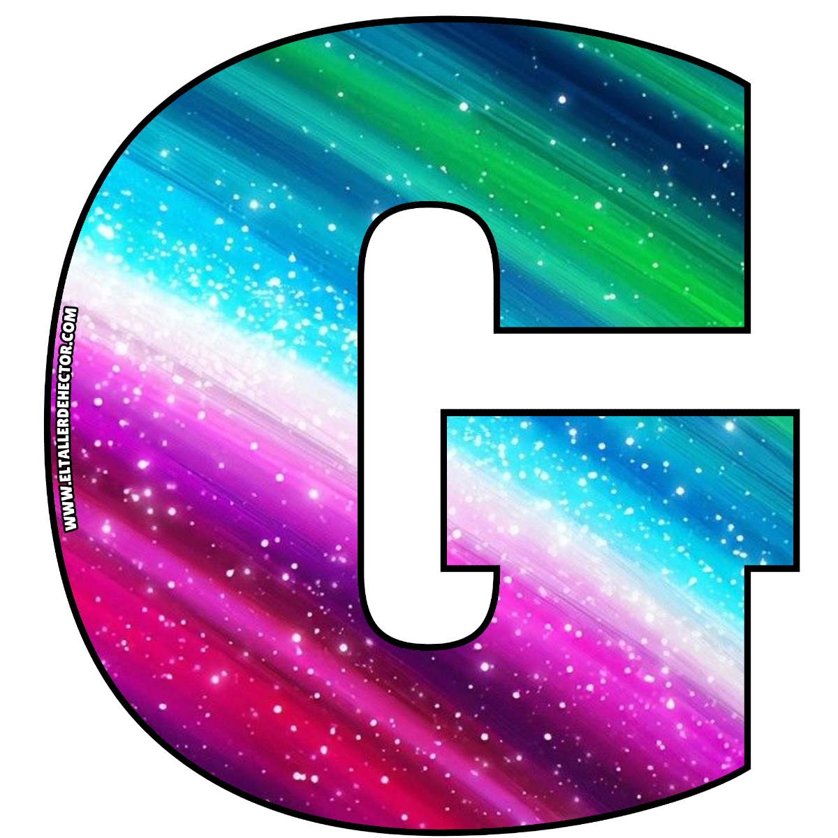 Letra G de Auroras y Estrellas Brillantes - El Taller de Hector