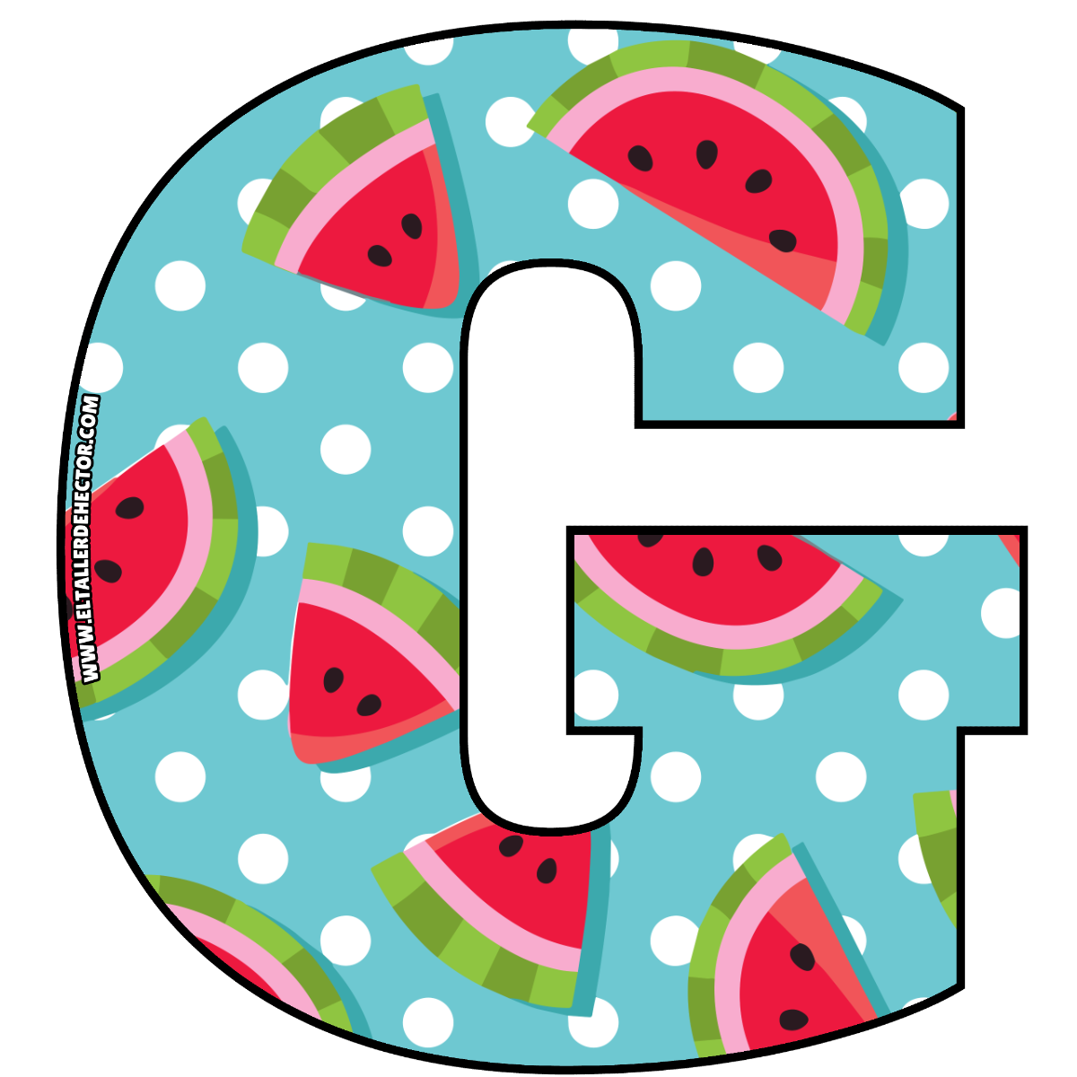 Letra G de Frutas Sandia - El Taller de Hector