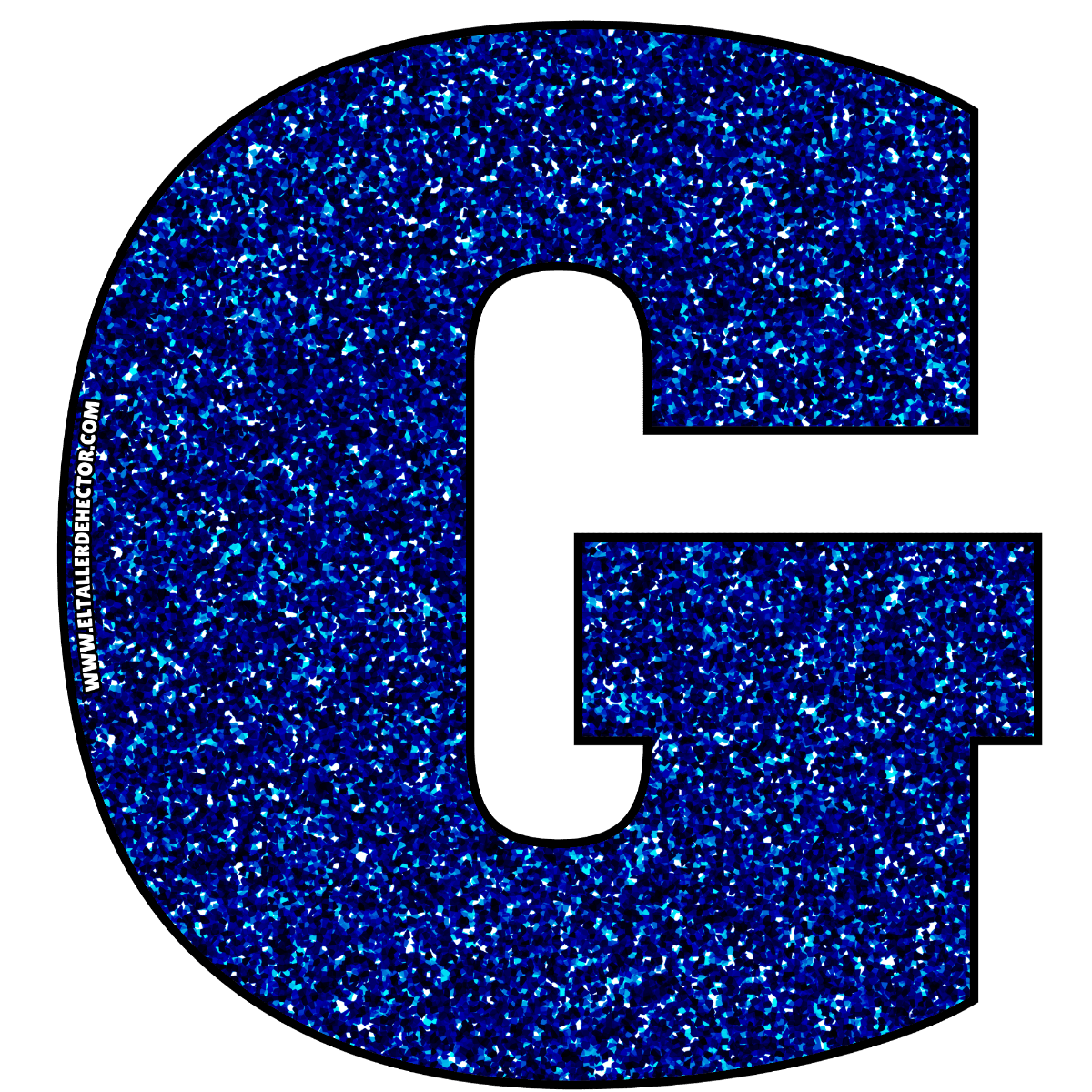 Letra G de Glitter Azul - El Taller de Hector