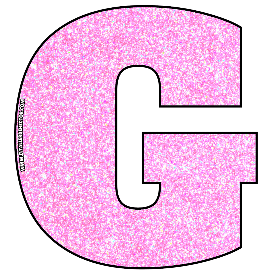 Letra G de Glitter Rosado - El Taller de Hector