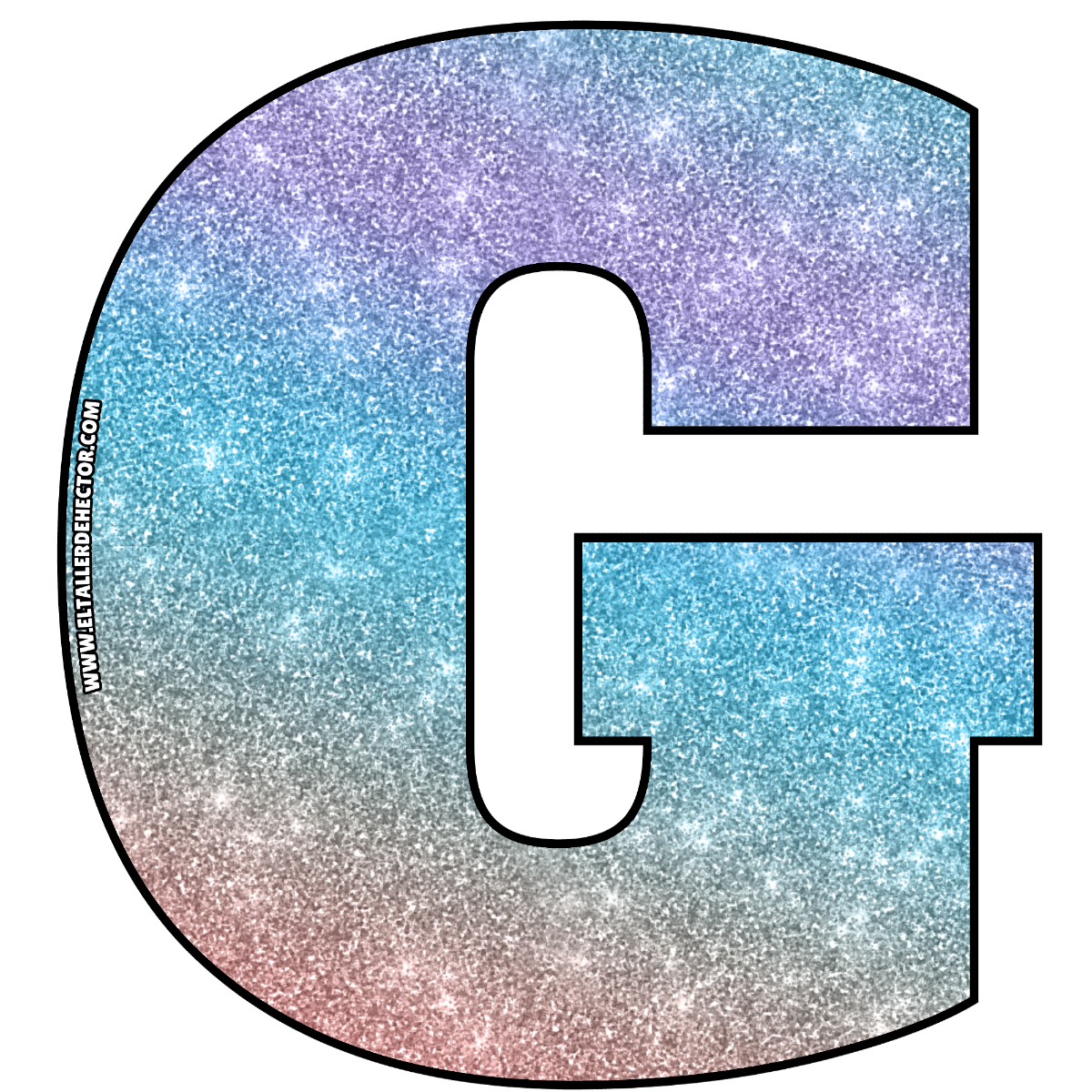 Letra G de Glitter Tornasol - El Taller de Hector