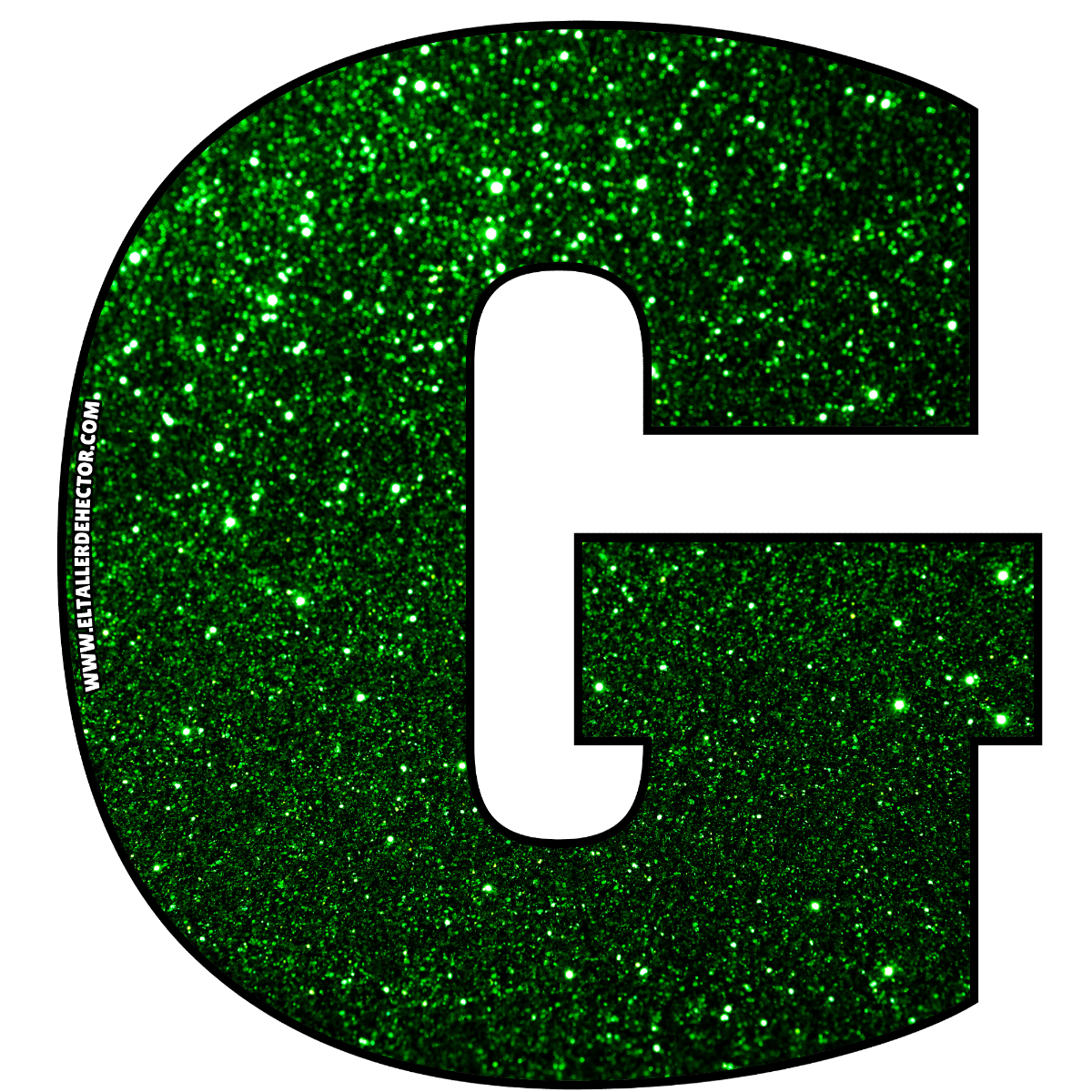 Letra G de Glitter Verde - El Taller de Hector